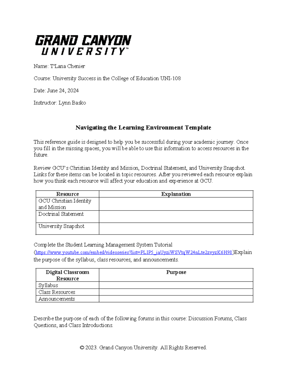 UNV-108-T1-Navigatingthe Learning Environment Template-Online Gen Ed ...