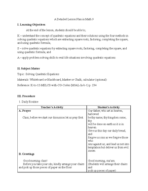 A Detailed Lesson Plan in ED204 - A Detailed Lesson Plan in ED Prepared ...