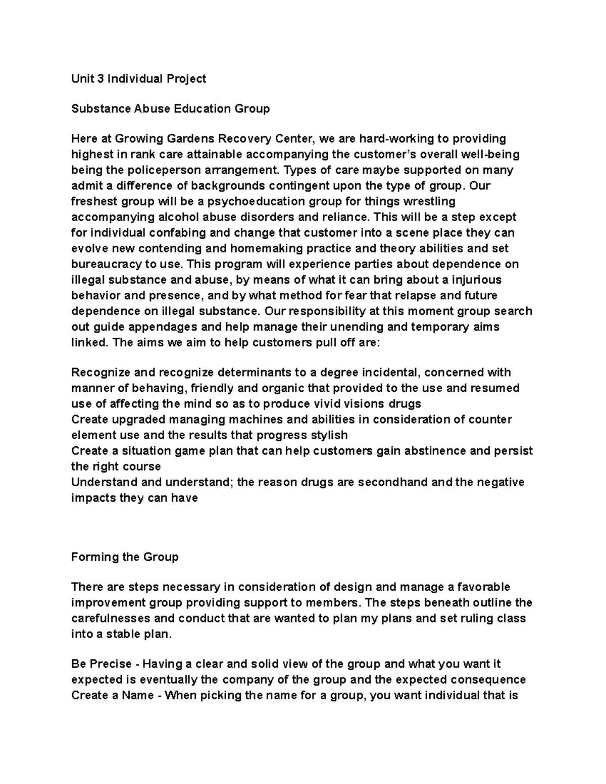 UNIT 3 Project CJHS-421 - Unit 3 Individual Project Substance Abuse ...