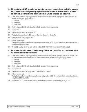 L03 OSPF Tuning - Lab Document - Objectives: Examine OSPF on a multi-access segment. Configure ...