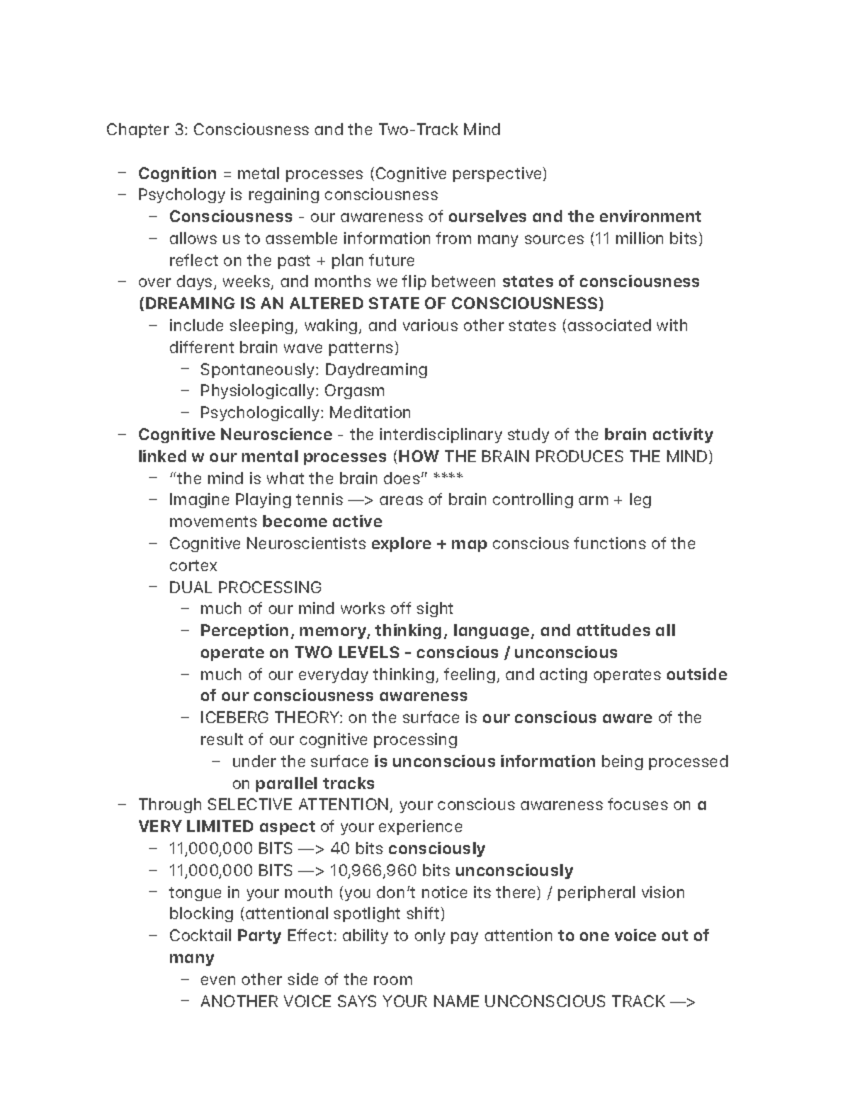 Chapter 3 Consciousness and the Two-Track Mind