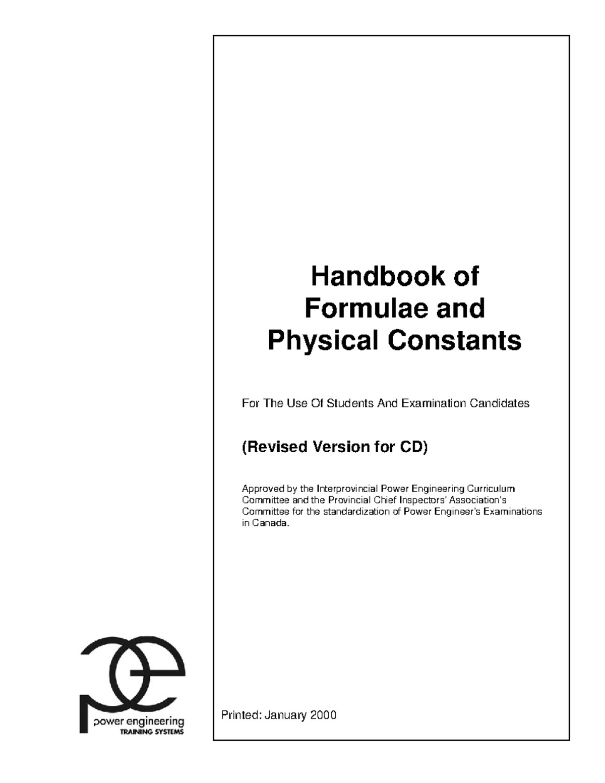 Handbook of Formulae and Constants (CD Version) (2001 ) - Handbook of Formulae and Physical ...