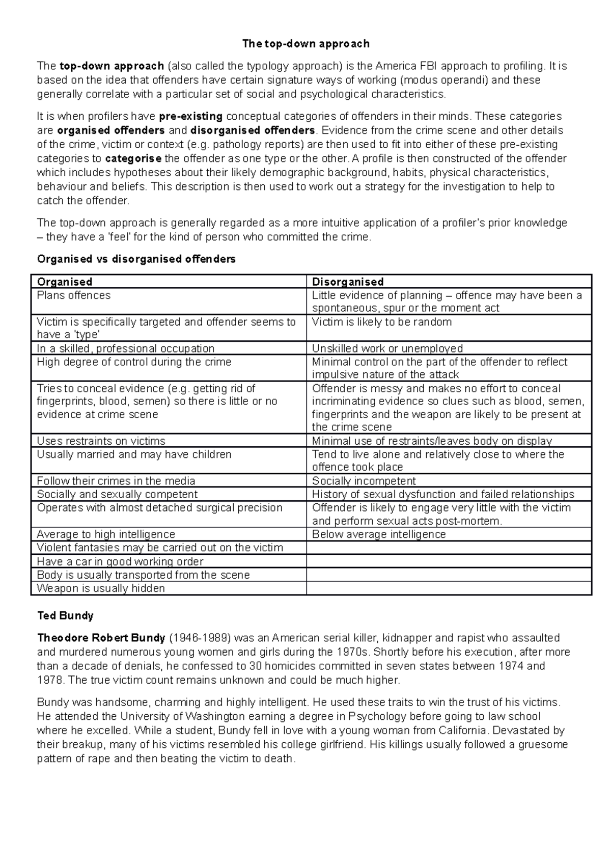 The top-down approach - Forensics - The top-down approach The top-down ...