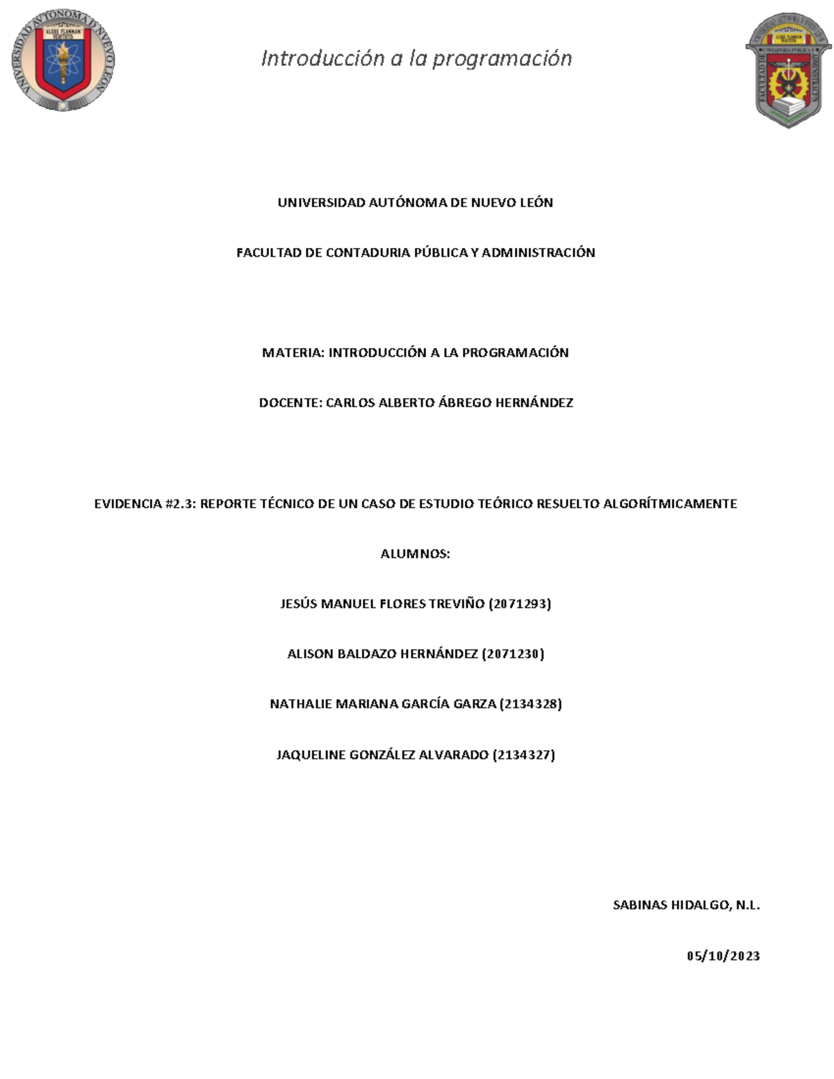 Equipo 4 ev 2 - 2.3 - Evidencia: Reporte técnico de un caso de estudio teórico resuelto - Studocu