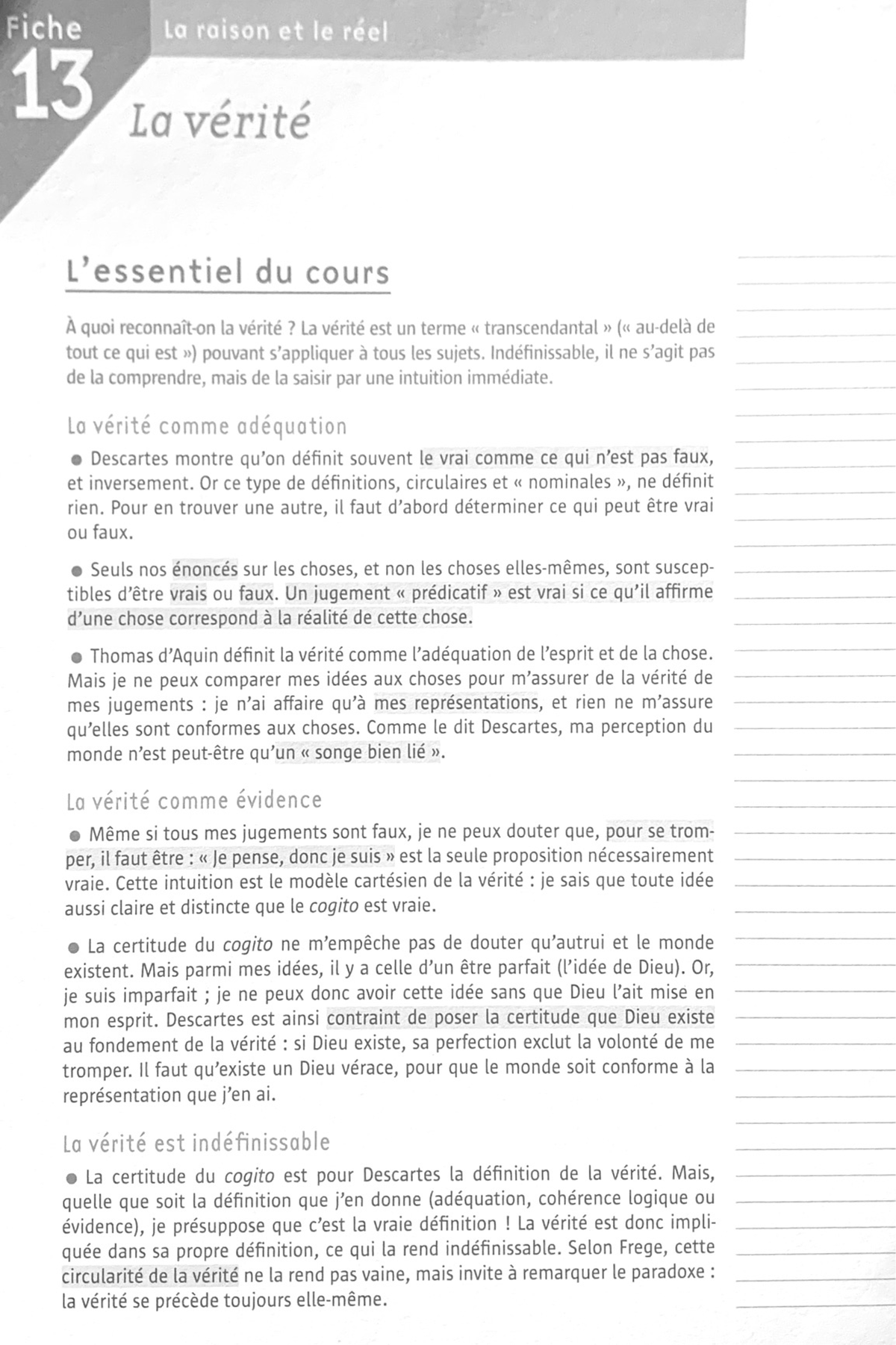 Philo terminale la vérité - Français - Studocu