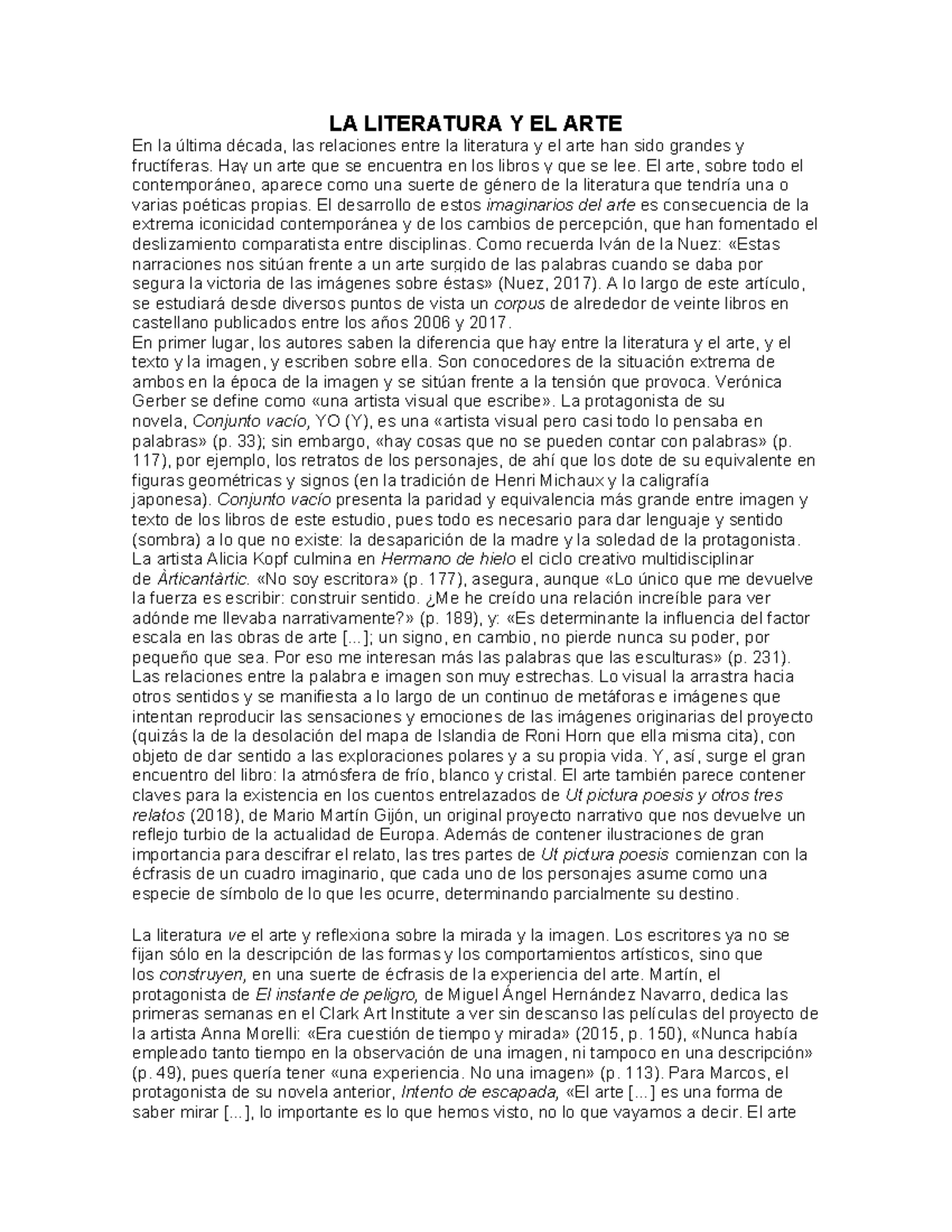 LA Literatura Y EL ARTE - espero y les sirva - LA LITERATURA Y EL ARTE ...