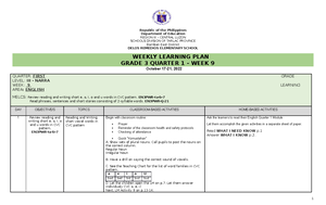WLP GR3 WK3 Q1 - weekly home learning plan - Republic of the Philippines Department of Education ...