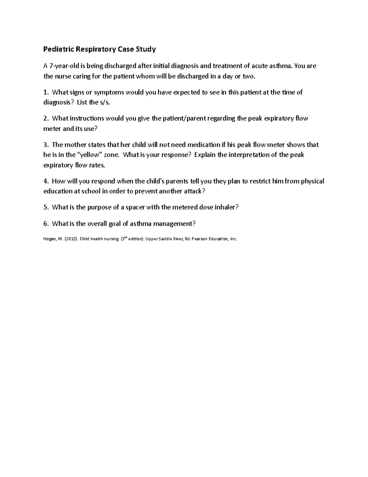 Respiratory Case Study - nur 283 - Studocu