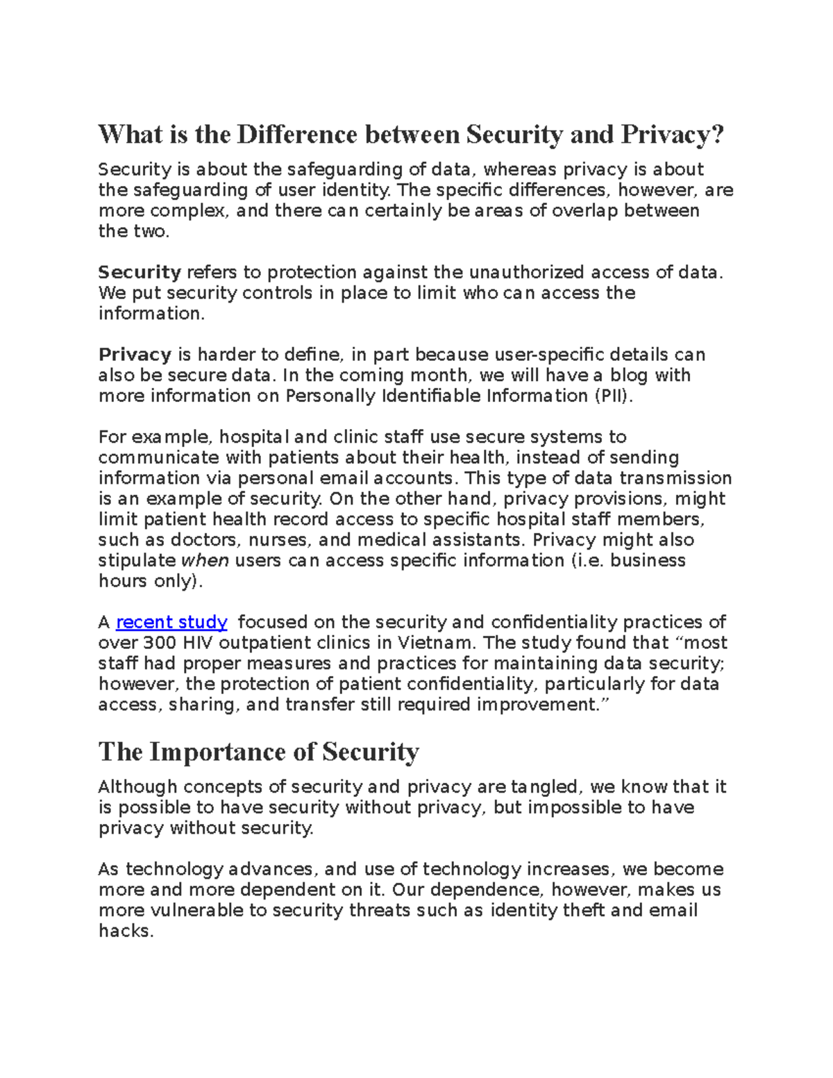 Dba assingment - assignment - What is the Difference between Security and Privacy? Security is ...