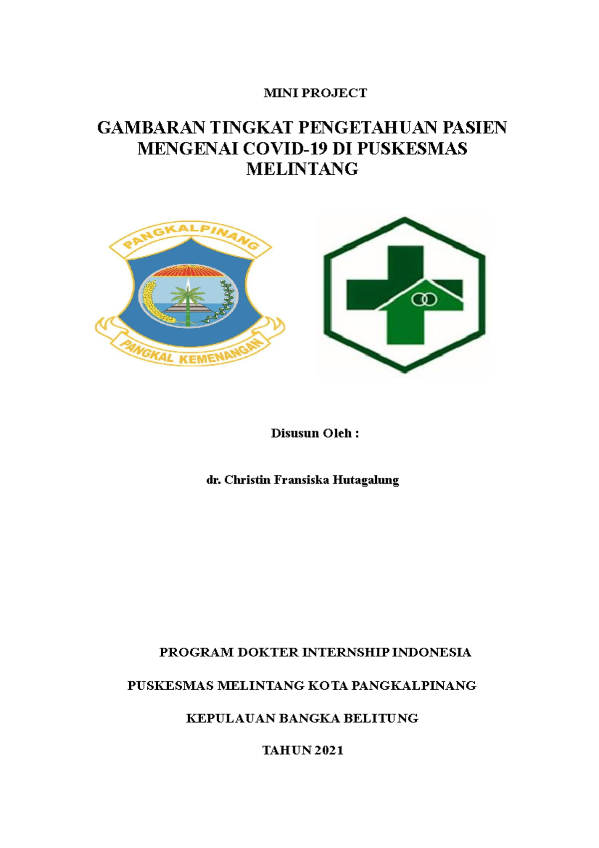 516282811-Minipro-Christin - MINI PROJECT GAMBARAN TINGKAT PENGETAHUAN ...