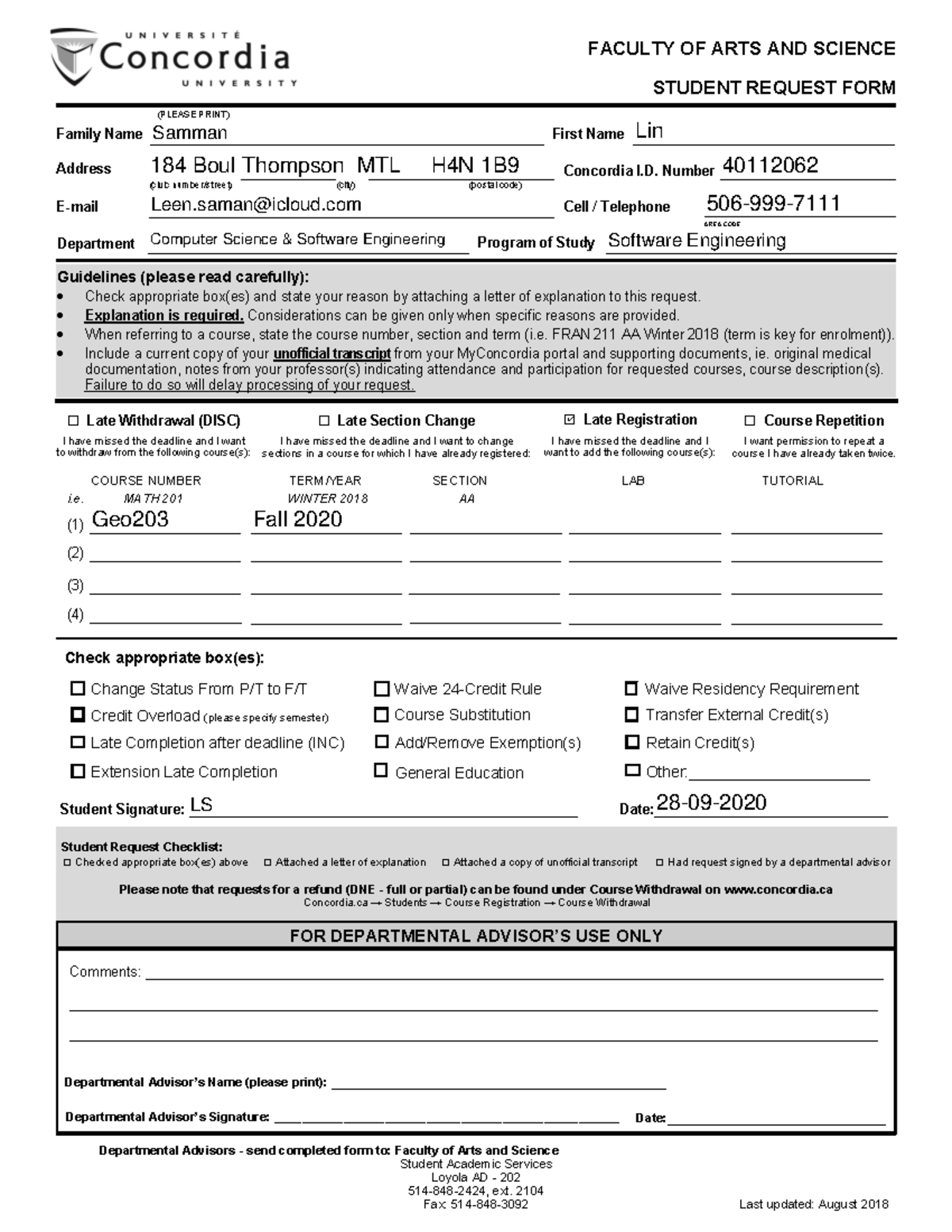 A&S Student Request Form - (PLEASE PRINT) STUDENT REQUEST FORM FACULTY ...