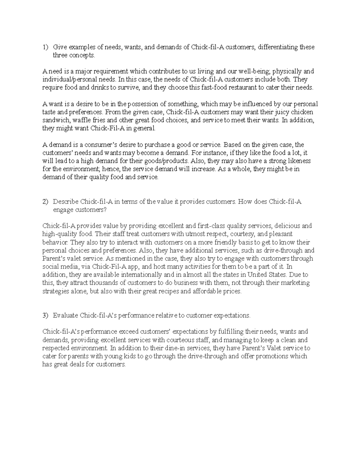 Chick-Fil-A Case, Marketing: An Introduction,14th Edition, - Give ...