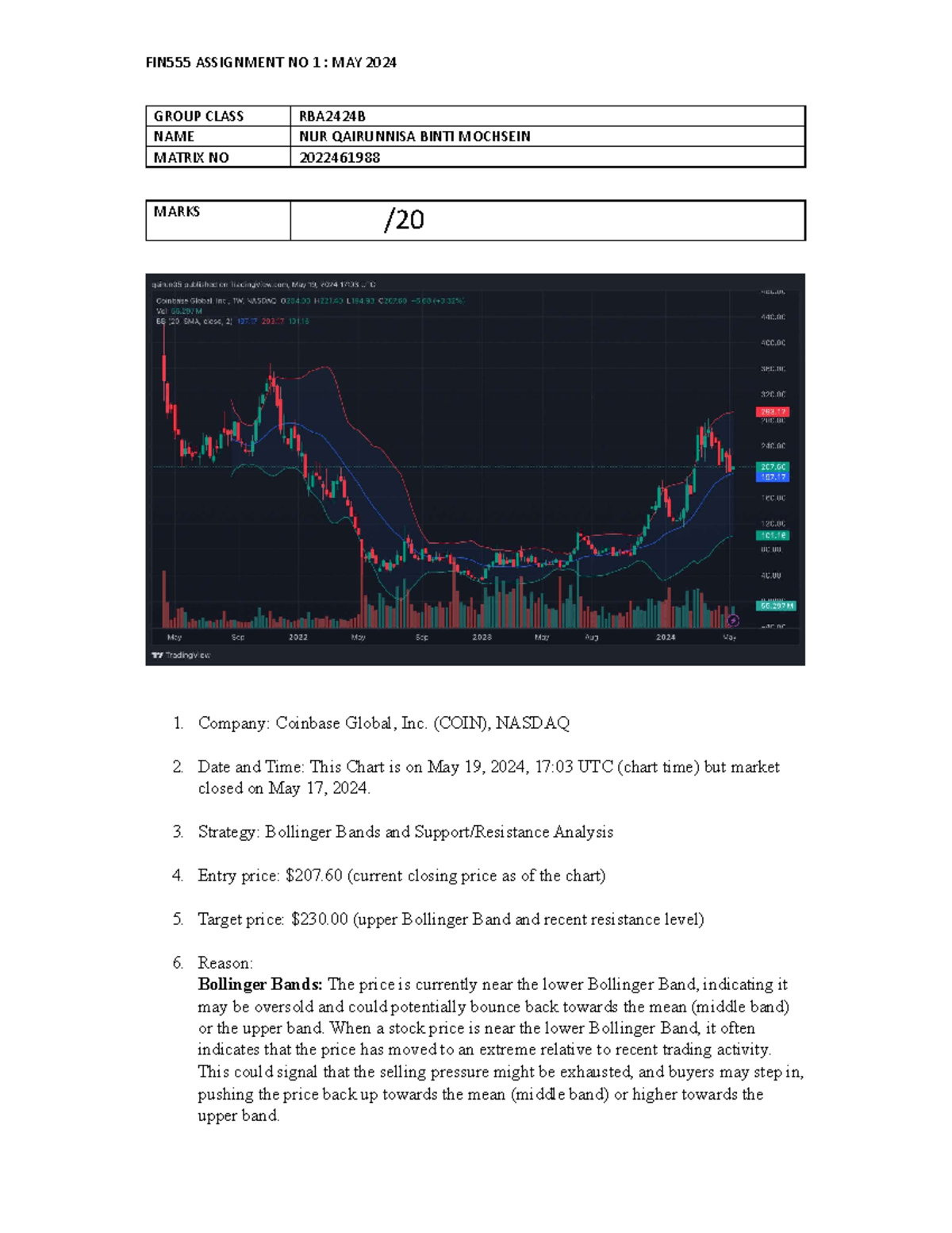 Report analysis Fin555 - FIN555 ASSIGNMENT NO 1 : MAY 2024 GROUP CLASS RBA2424B NAME NUR ...