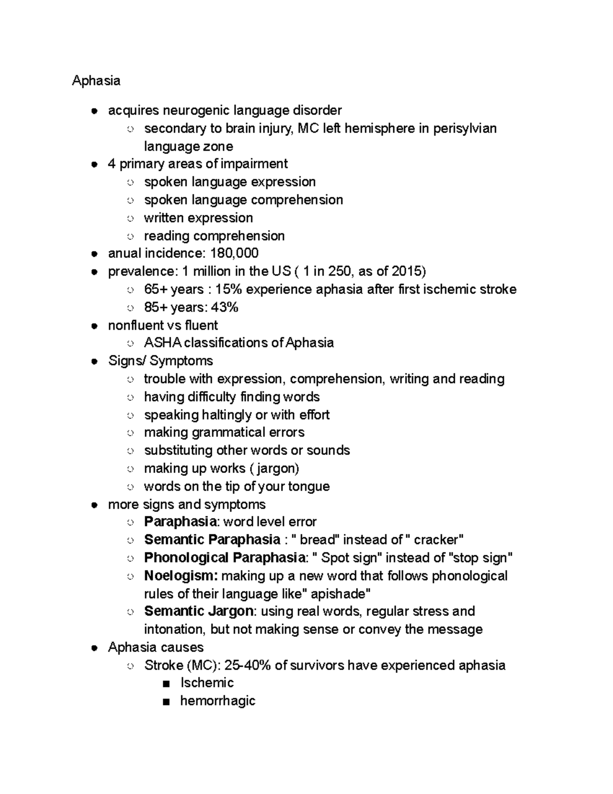 Aphasia - Studocu