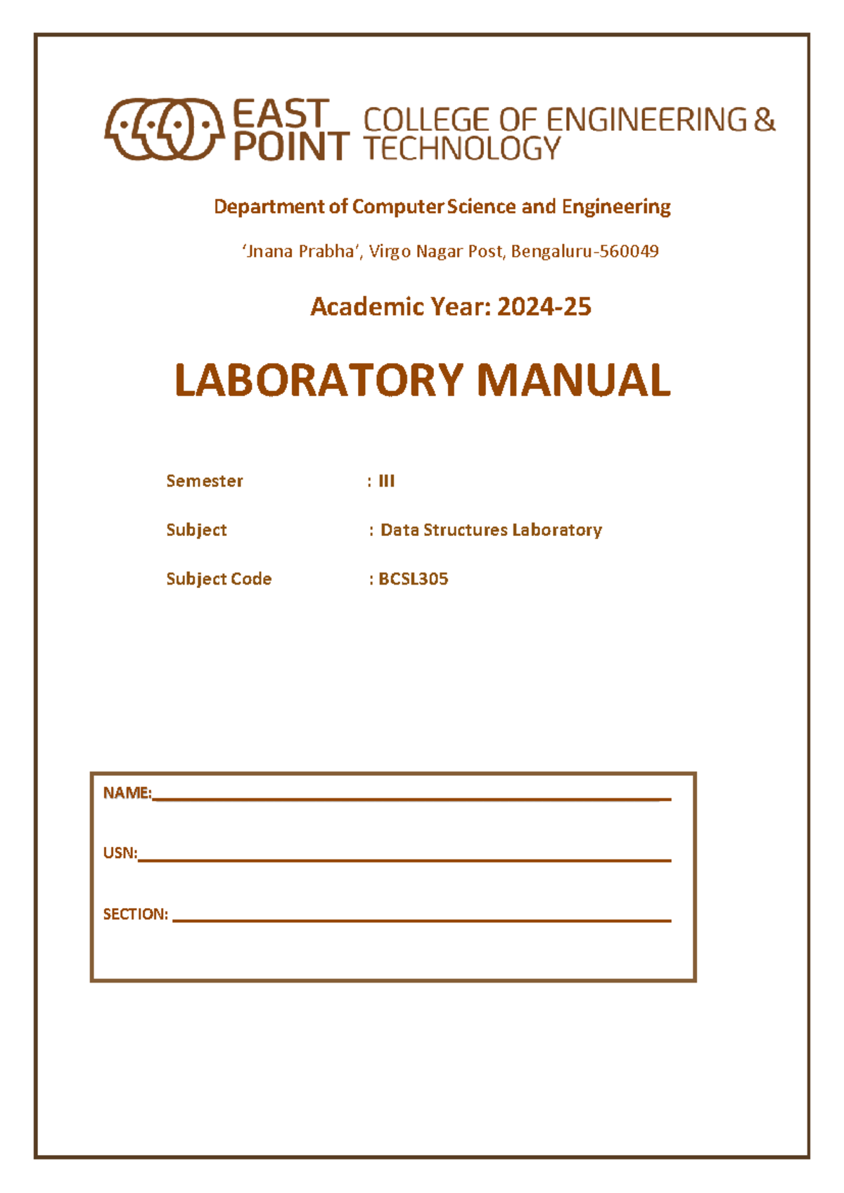 DSA Lab Manual 2024-2025 updated - Department of Computer Science and Engineering ‘Jnana Prabha ...