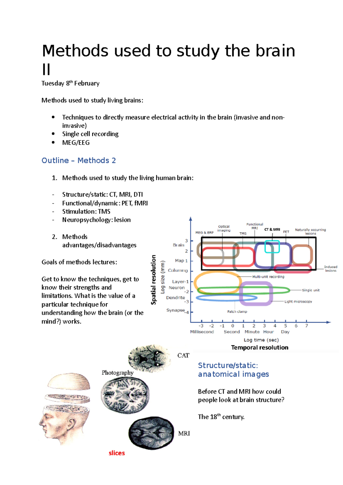 Methods used to study the brain 2 - Methods used to study the brain II ...