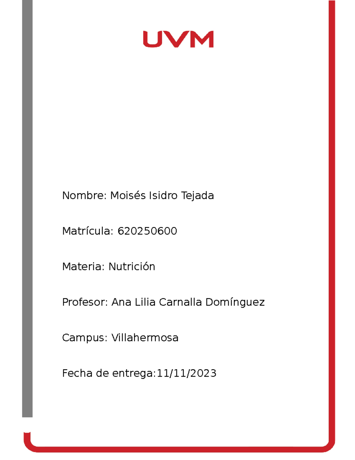 U5 Lípidos - Lipidos - Nombre: Moisés Isidro Tejada Matrícula ...