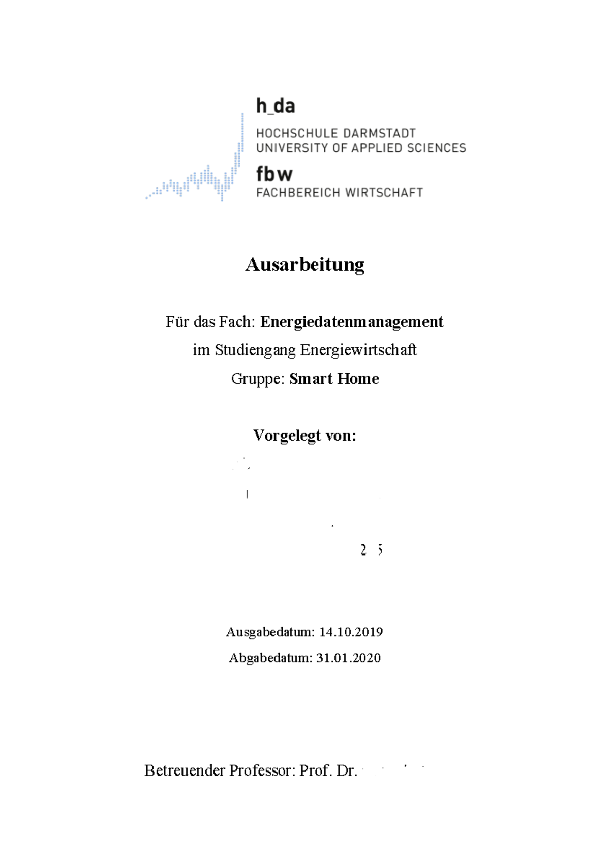 EDM-Ausarbeitung Smart Home - Warning: TT: undefined function: 32 Warning: TT: undefined ...