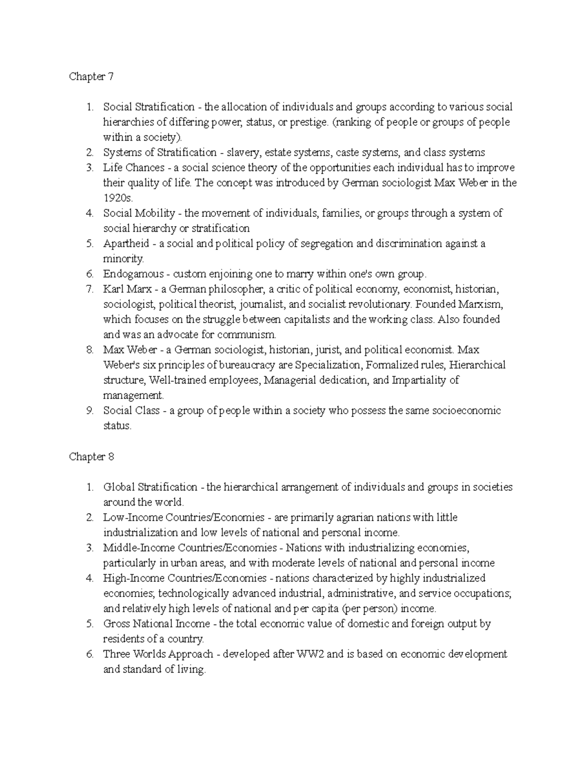 Sociology Final Study Guide - Chapter 7 Social Stratification - the ...