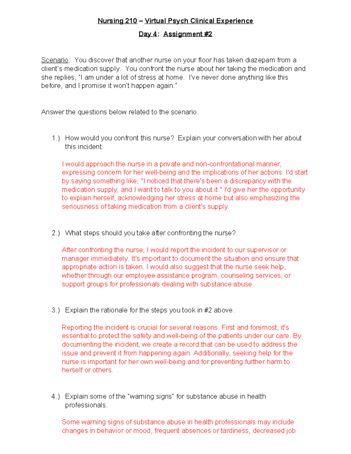 Psych Clinical Rotation Assignment #2 - Nursing 210 – Virtual Psych ...