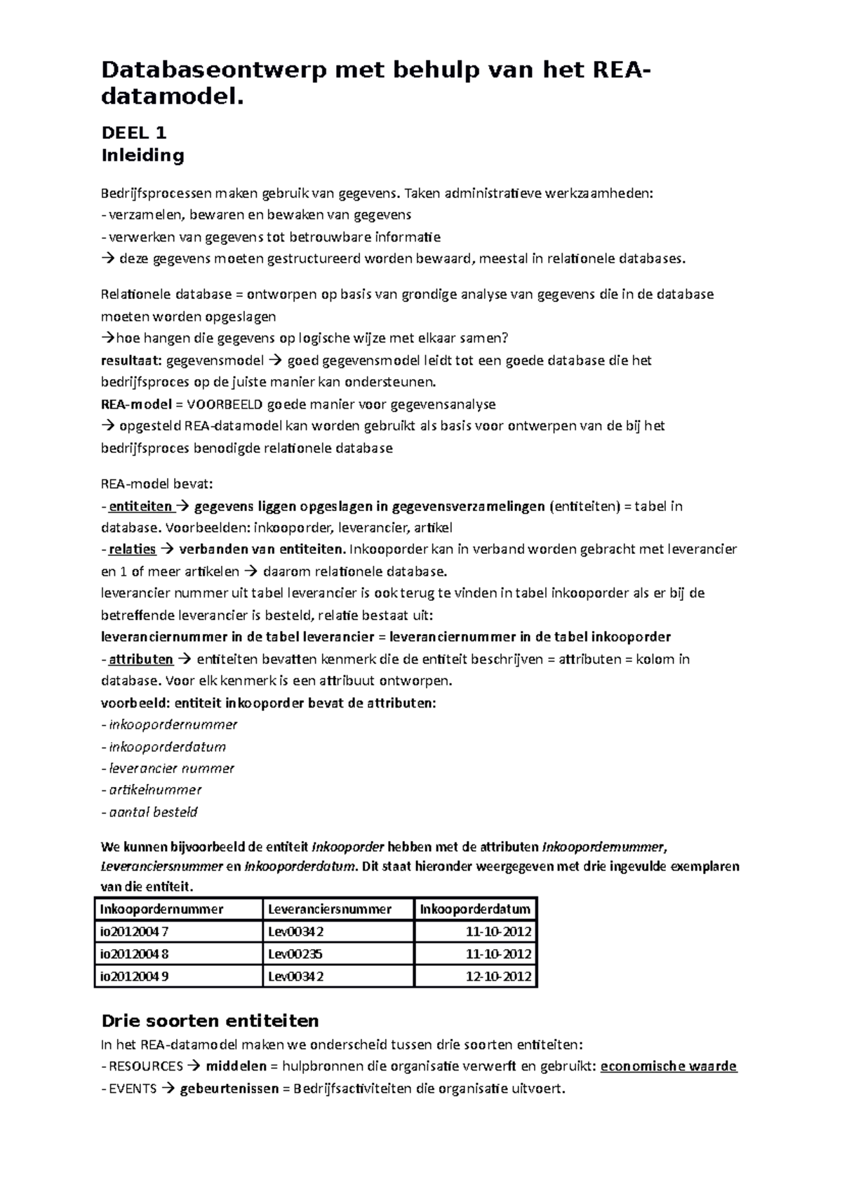 Databaseontwerp met behulp van het REA - Databaseontwerp met behulp van ...