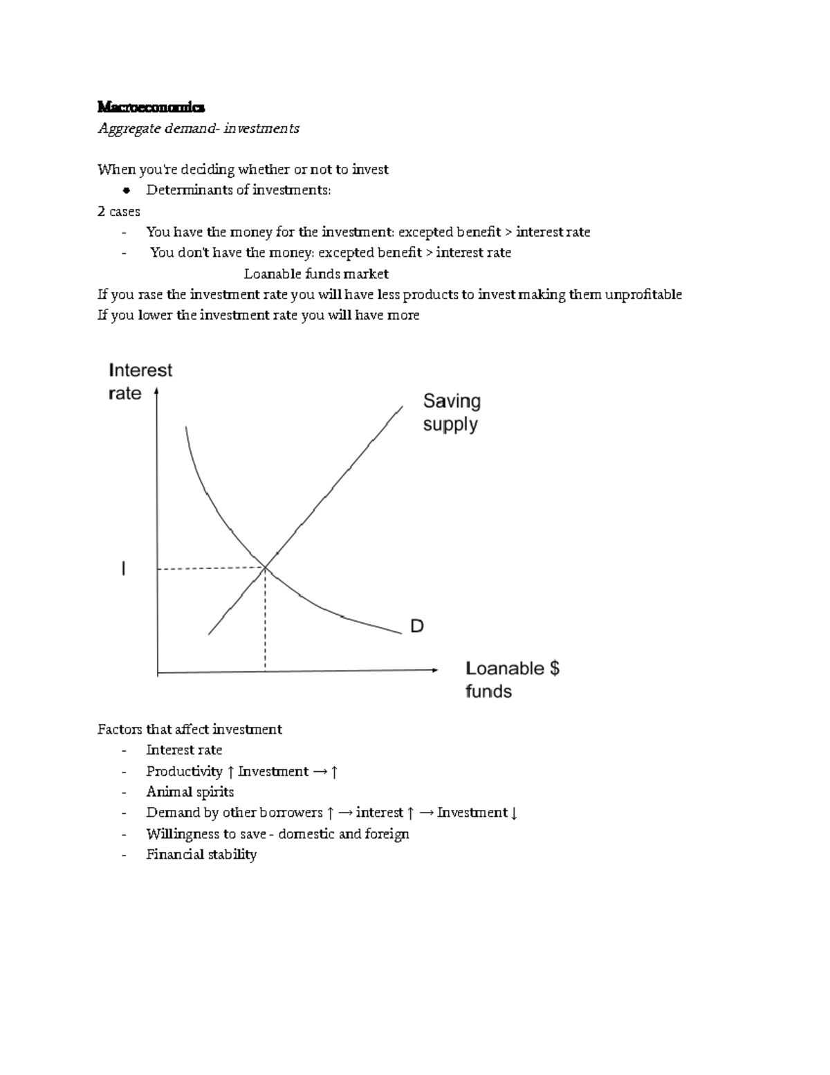 Aggregate demand- investments - Macroeconomics Aggregate demand ...