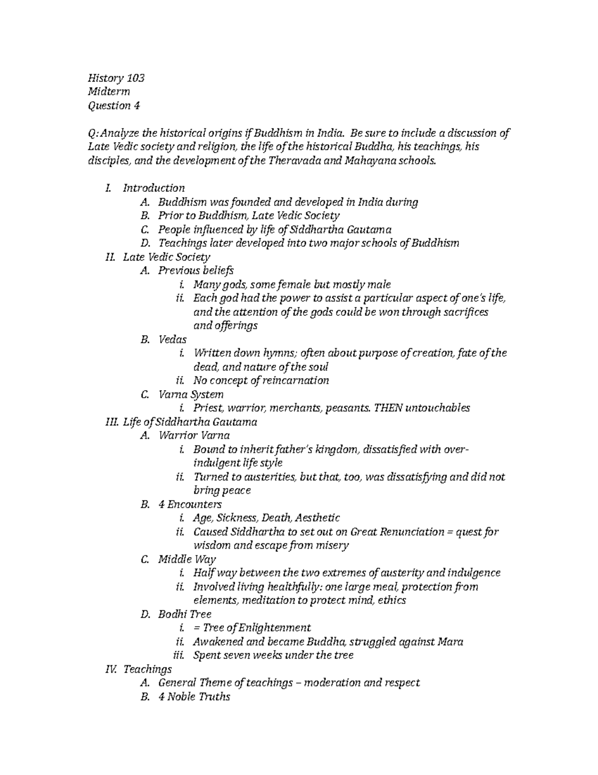 Hist103 Midterm Outline 4 - History 103 Midterm Question 4 Q: Analyze ...