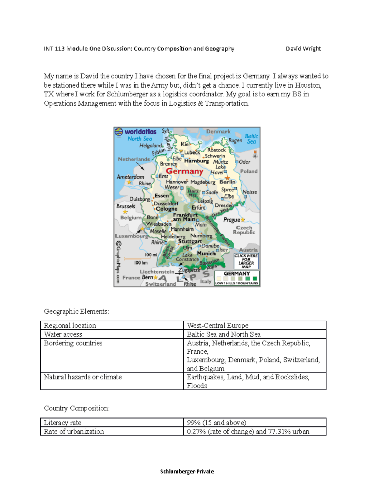 INT 113 Module One Discussion Country Composition and Geography - I ...