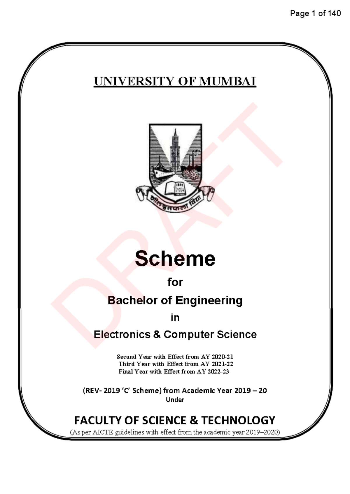 Electronic computer science syllabus sem vii mumbai university - Page 1 of 140 UNIVERSITY OF ...