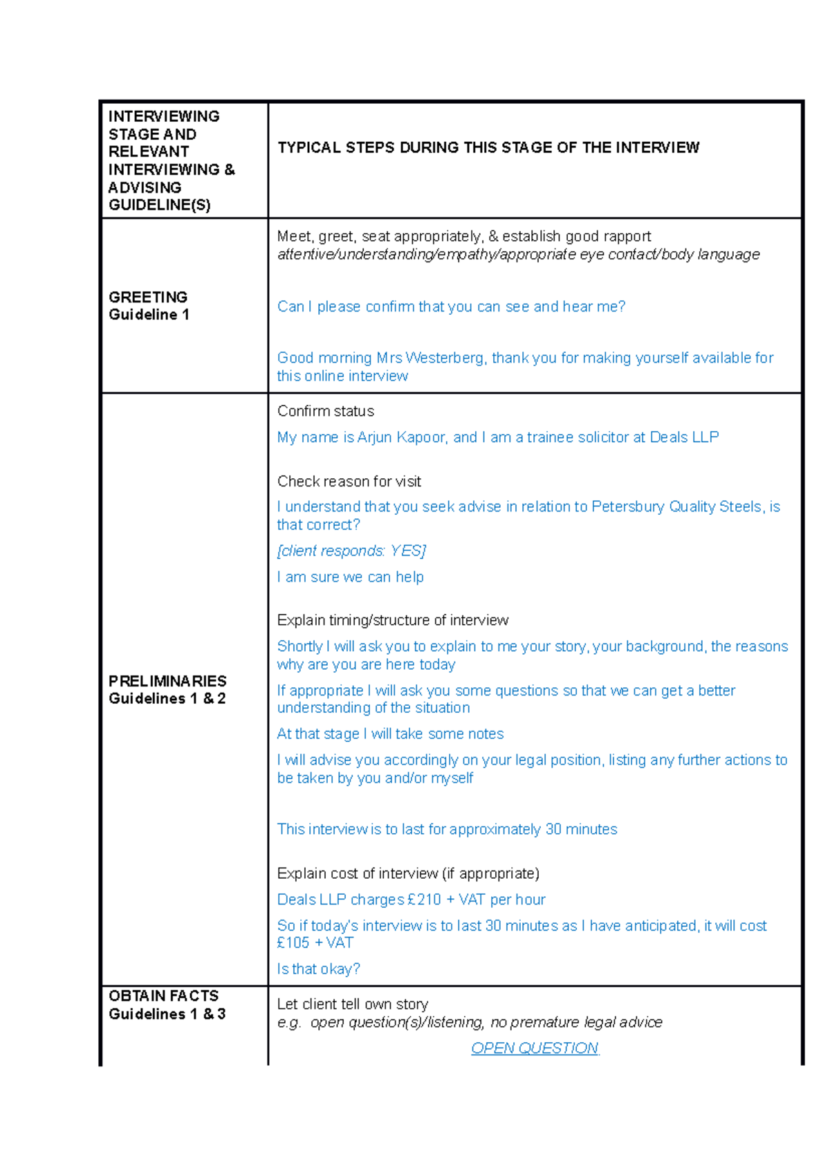Interviewing mock notes[ 21] - INTERVIEWING STAGE AND RELEVANT ...