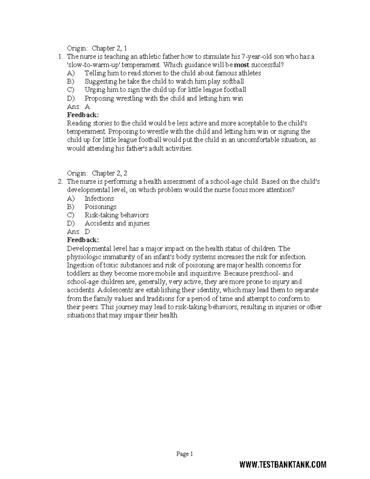 Chapter 2 - Page 1 The nurse is teaching an athletic father how to ...