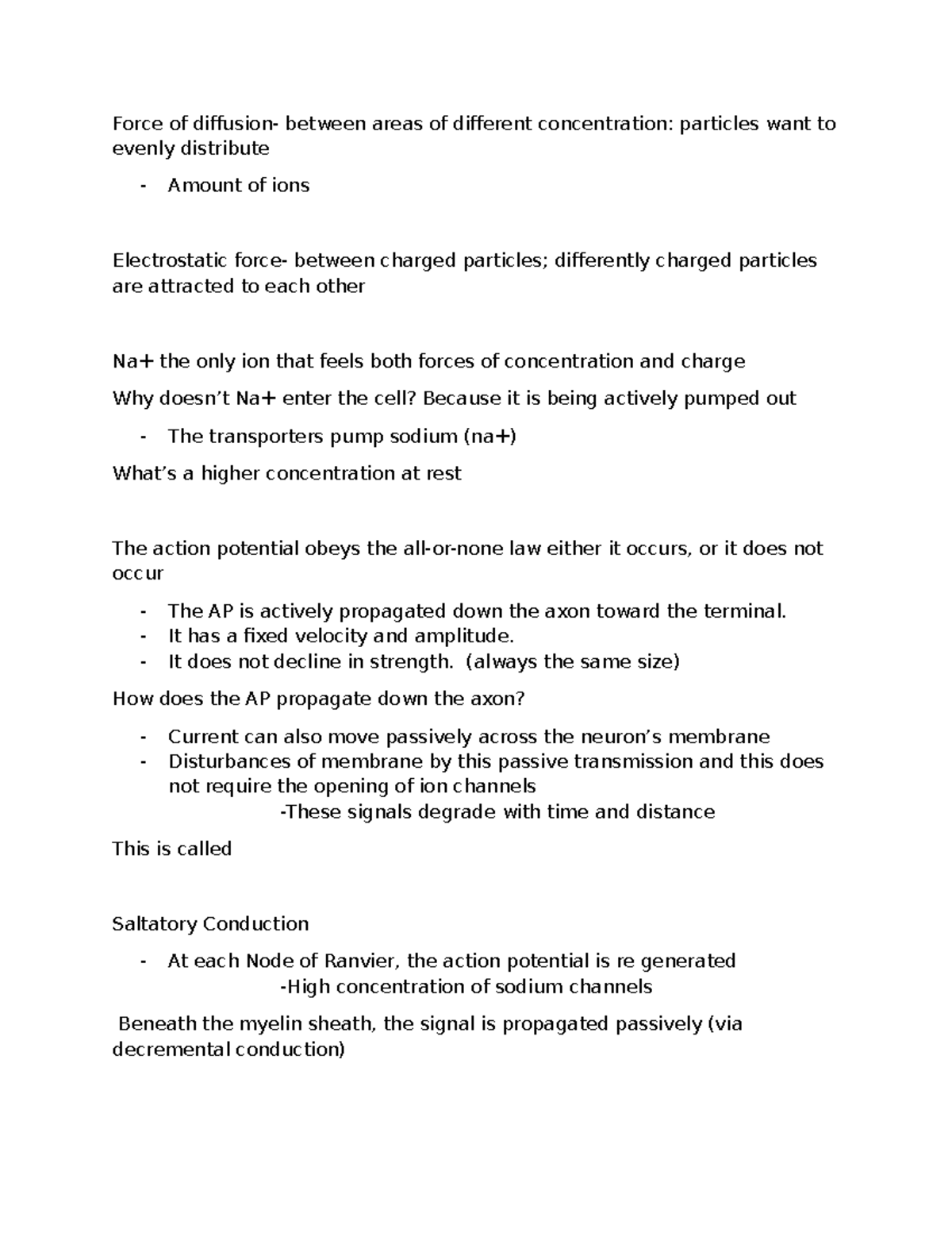 Force of diffusion - notes - Force of diffusion- between areas of ...