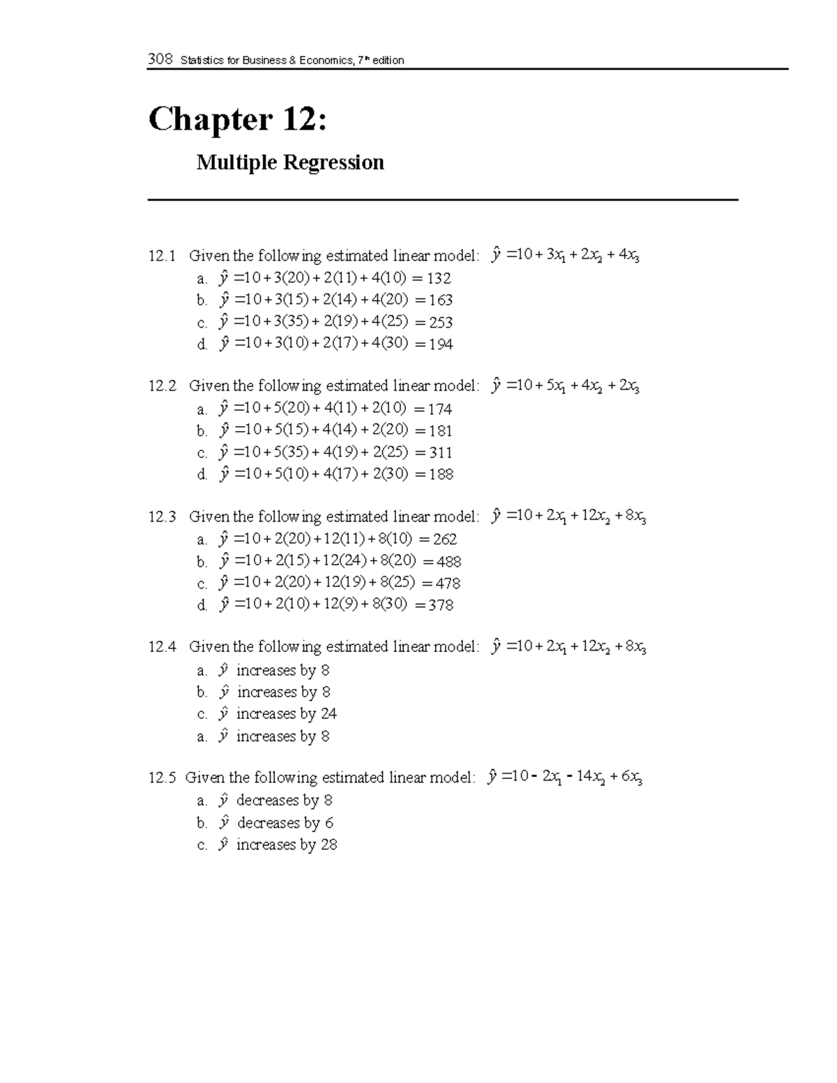 Newbold stat7 ism 12 - helpful - Chapter 12: Multiple Regression 12 Given the following ...