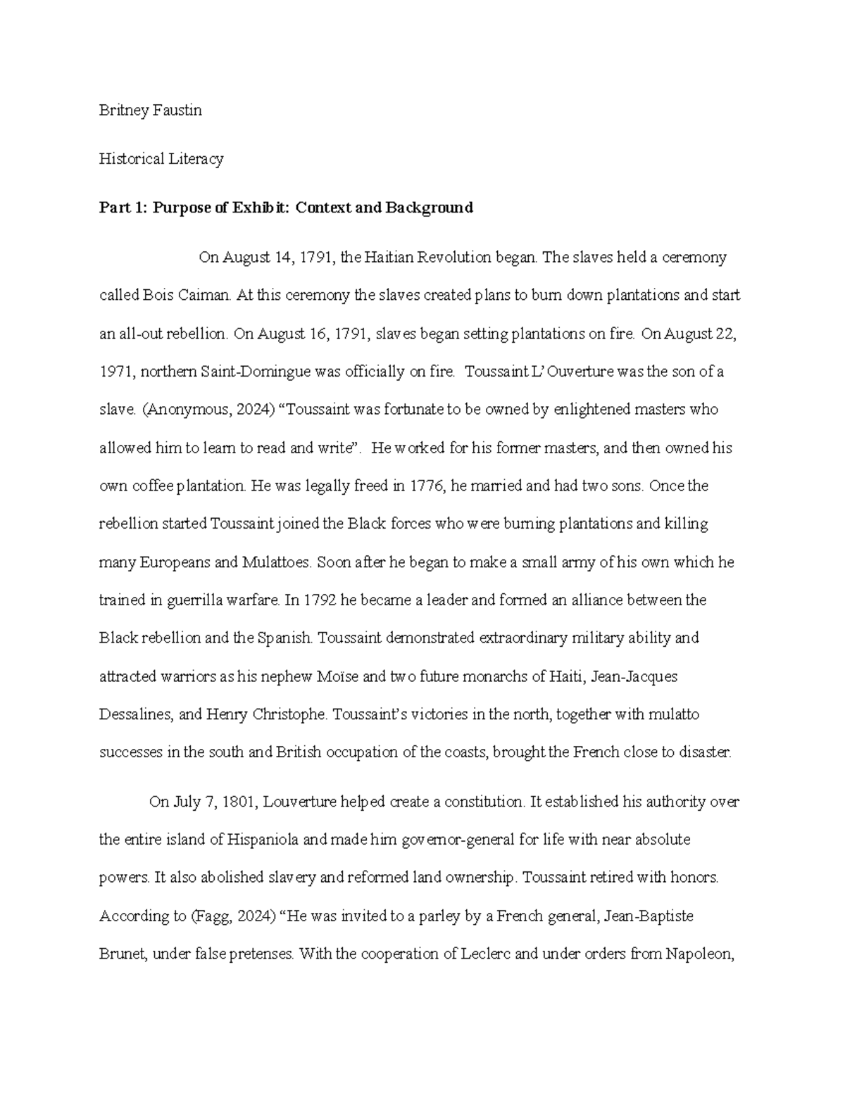 7-1 Historical Literacy - Britney Faustin Historical Literacy Part 1 ...