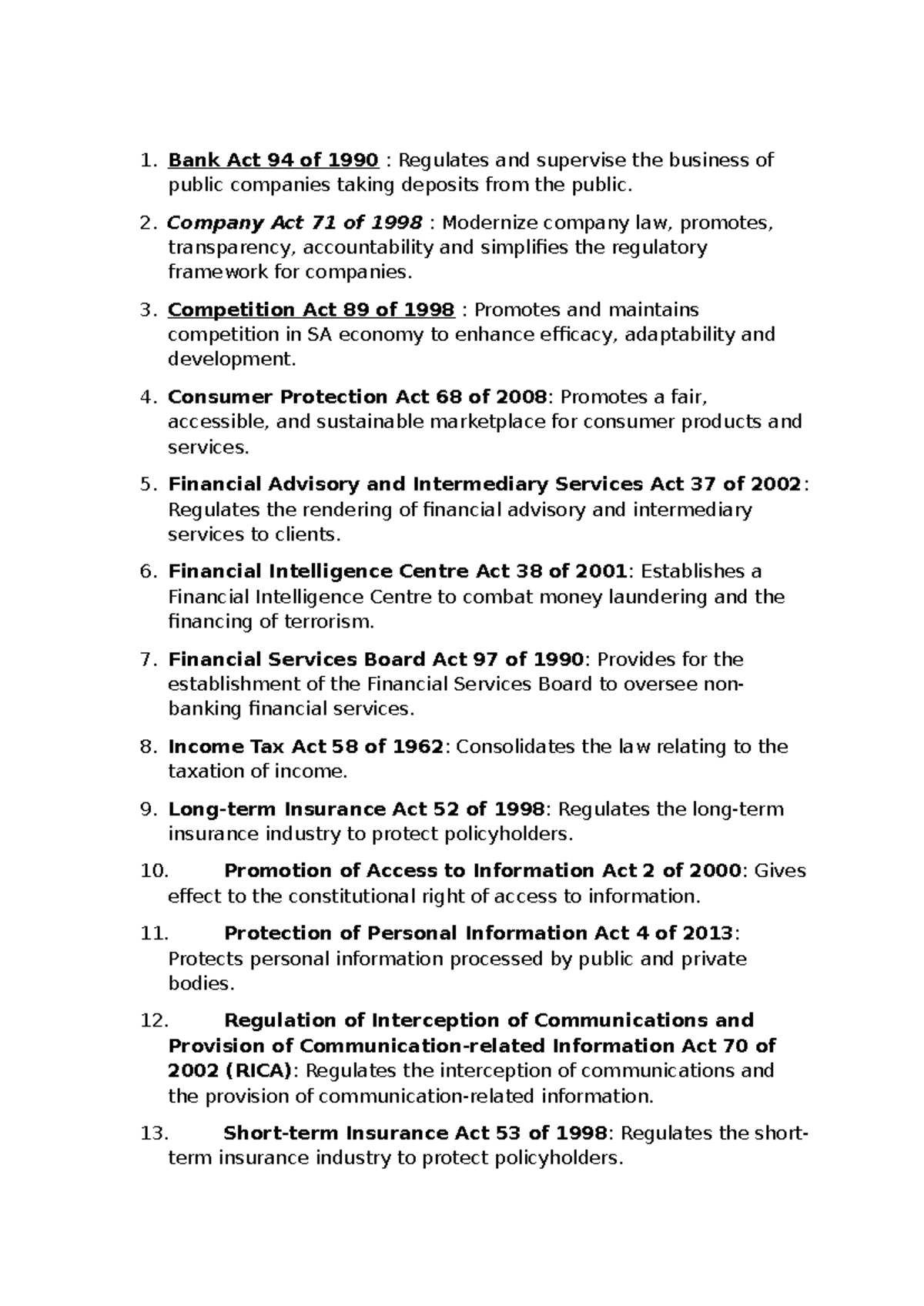 Bank Act 94 of 1990 - Information on Acts - Bank Act 94 of 1990 ...