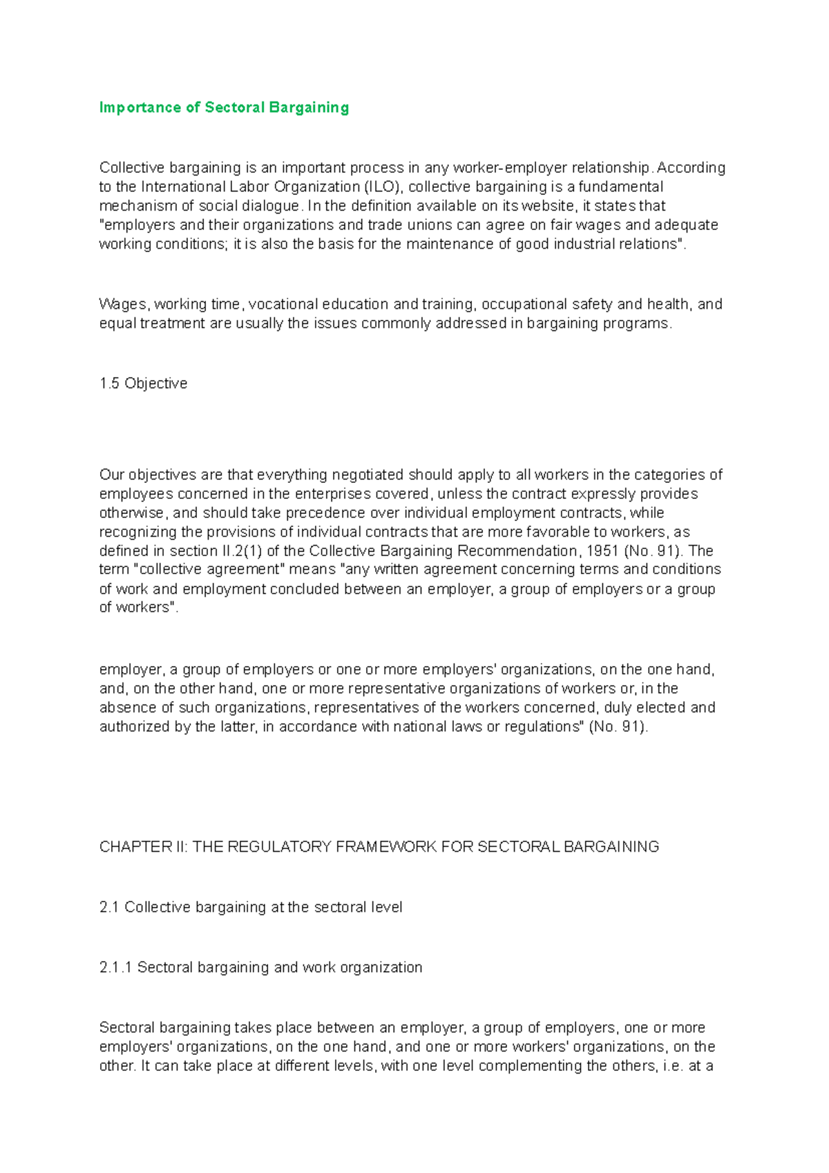 Importance of Sectoral Bargaining 5 - Importance of Sectoral Bargaining ...