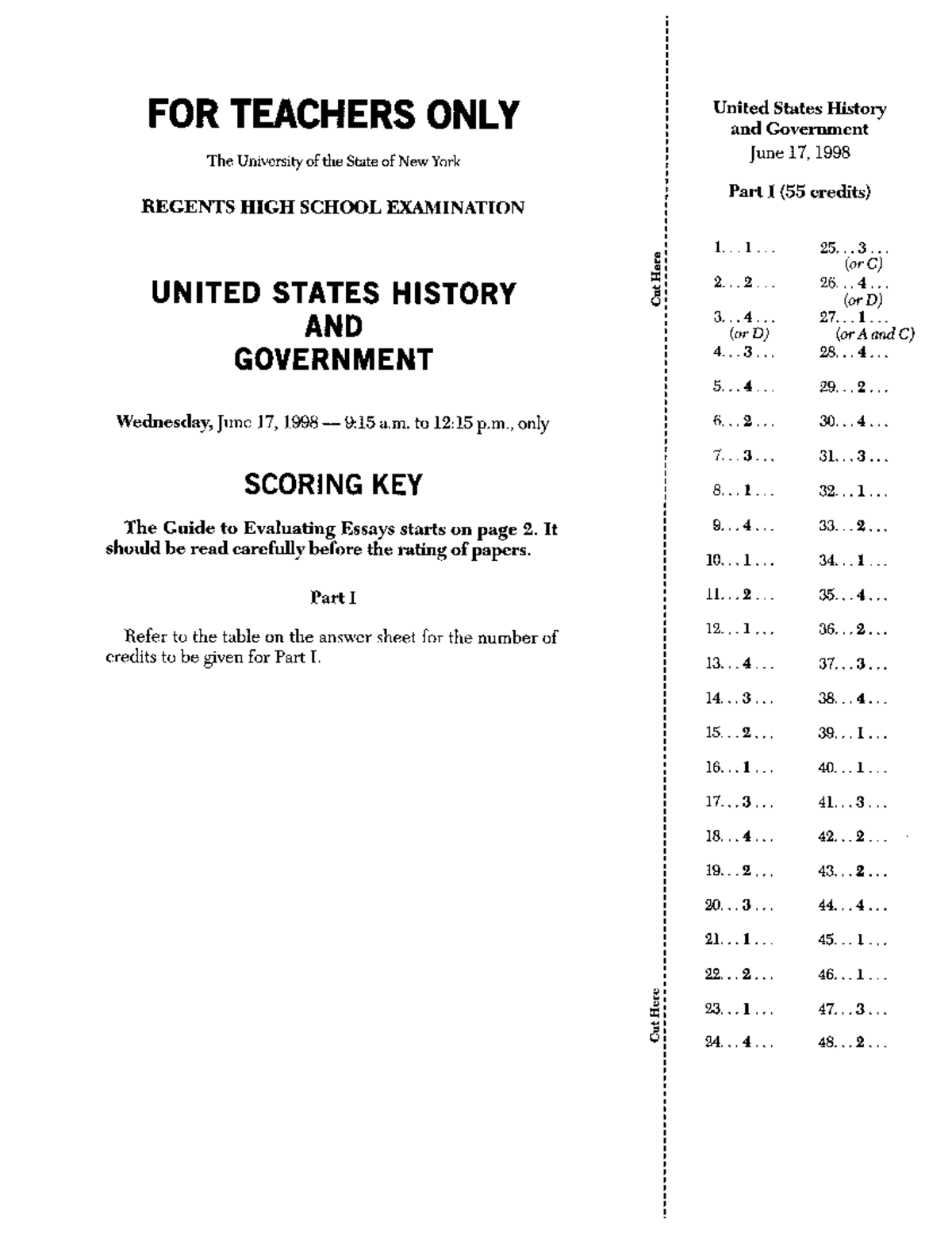 19980617 scoringkey - SG KEY - Studocu