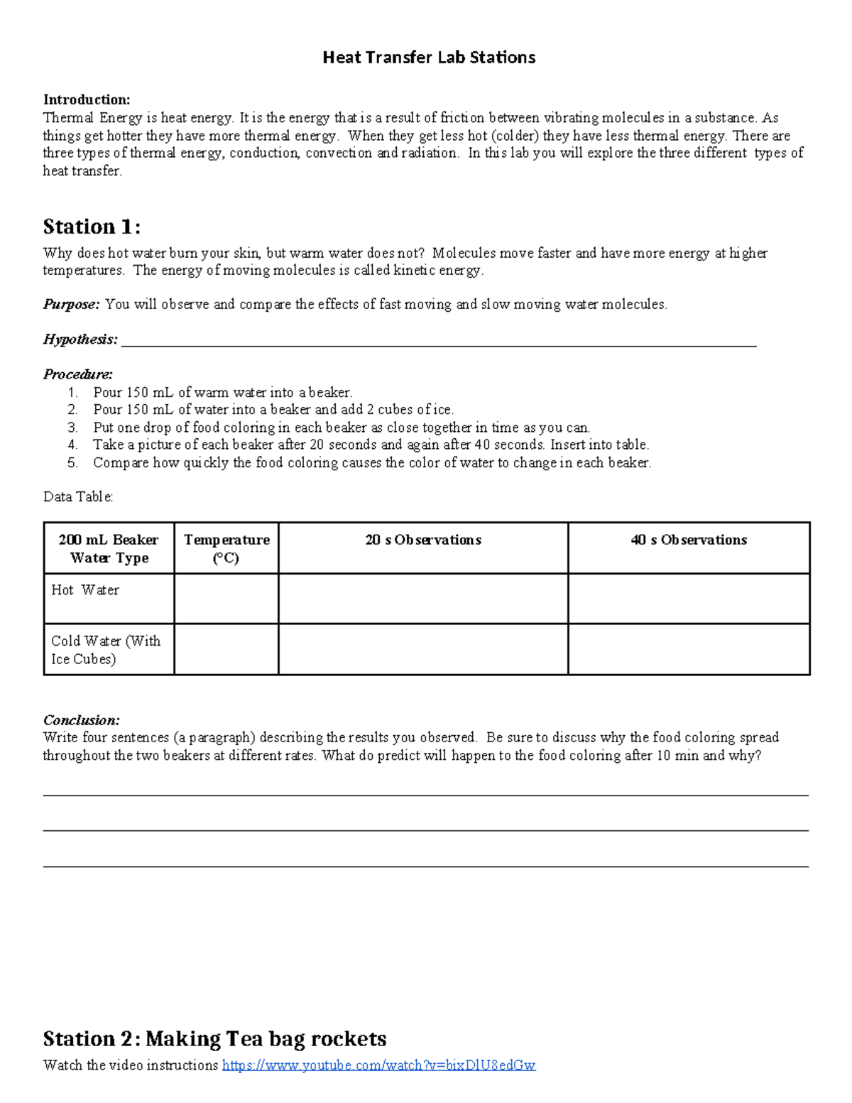 Moin Heat Transfer Lab Stations 2022 - Heat Transfer Lab Stations ...