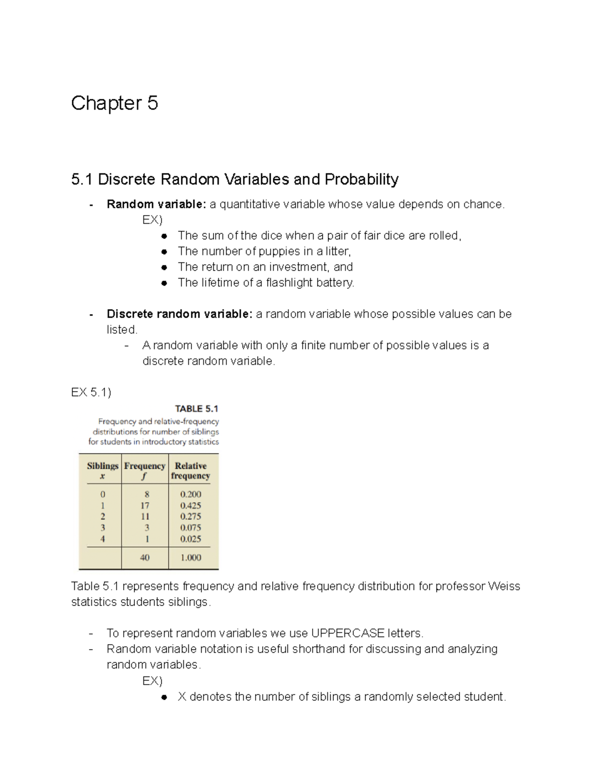 Chapter 5 - Notes on Ch. 5 of MAT 167 textbook. - Chapter 5 5 Discrete ...