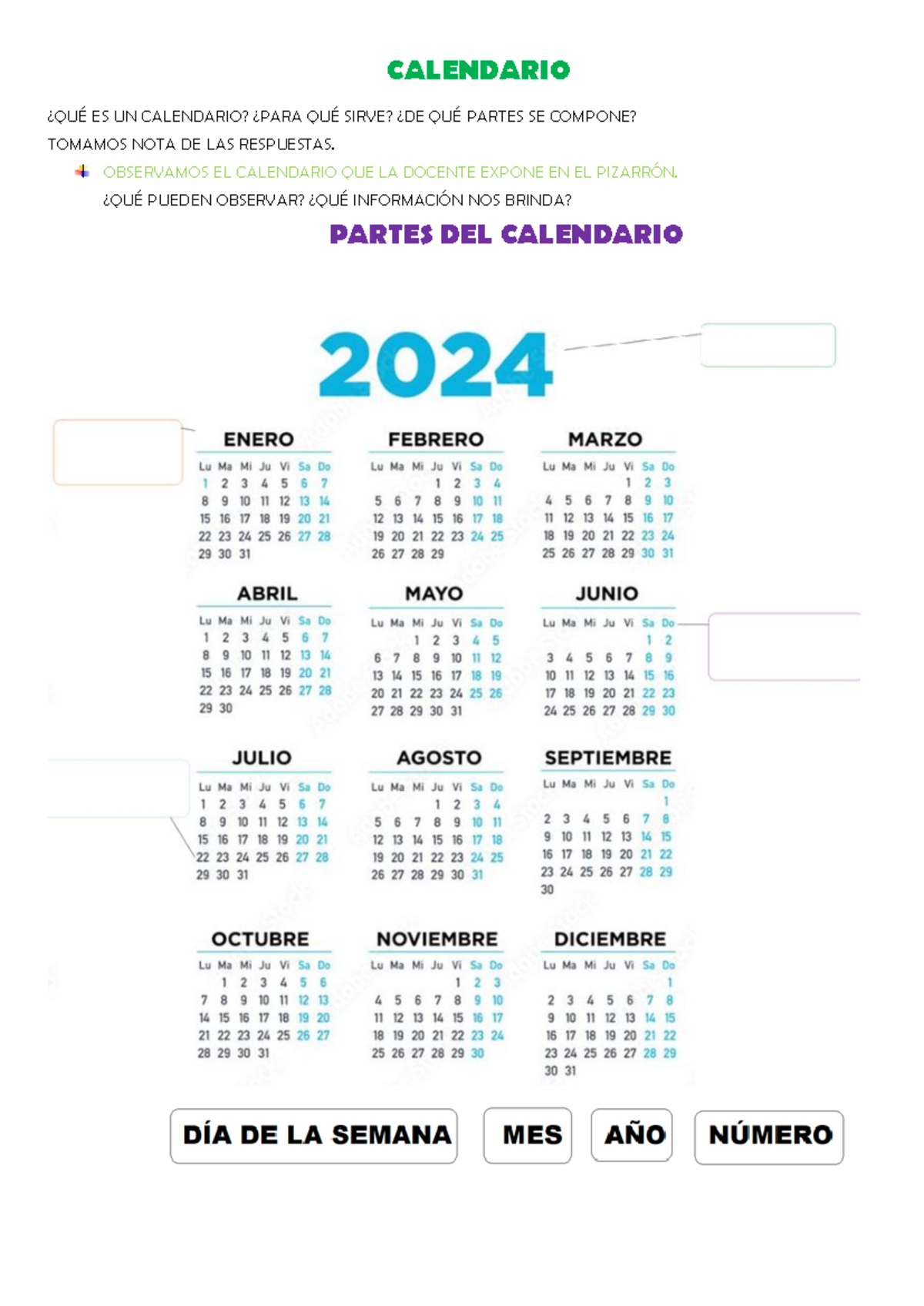 Unidad inicio copias - CALENDARIO ¿QUÉ ES UN CALENDARIO? ¿PARA QUÉ ...