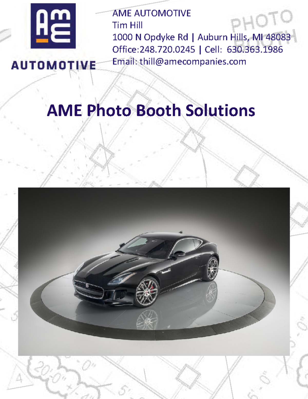 AME Photo Booth Spec 2023 - AME AUTOMOTIVE Tim Hill 1000 N Opdyke Rd ...