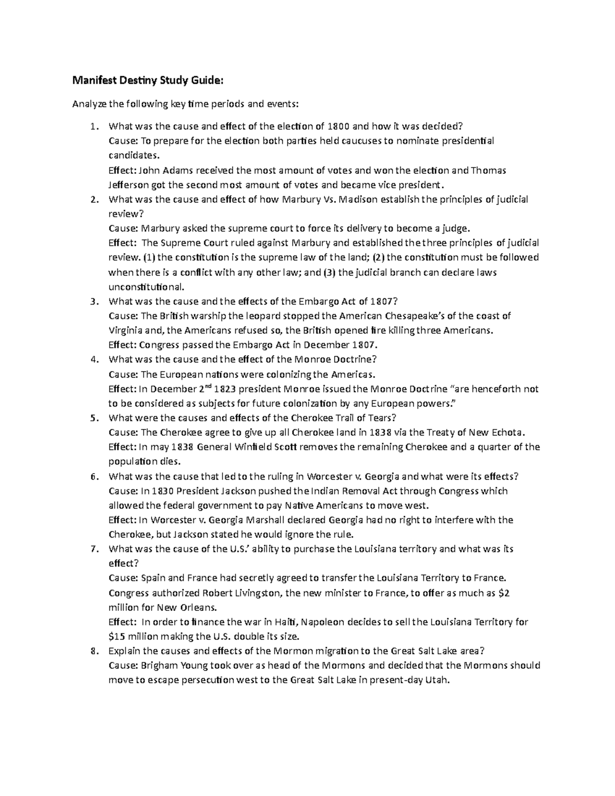 Leonhard Reyes Manifest Destiny Study Guide - Manifest Destiny Study ...