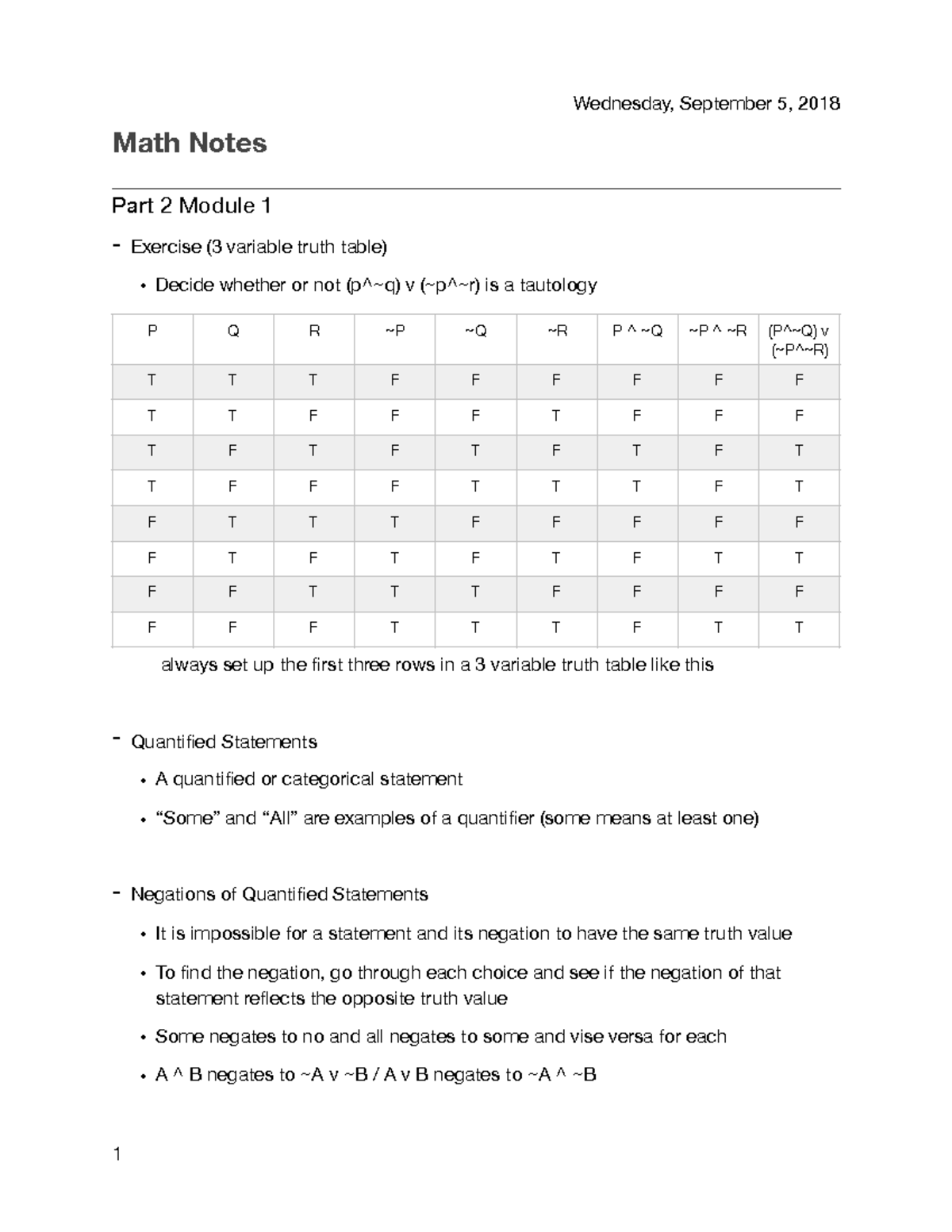 Math Notes-Part 2 Module 1 - Wednesday, September 5, 2018 Math Notes ...