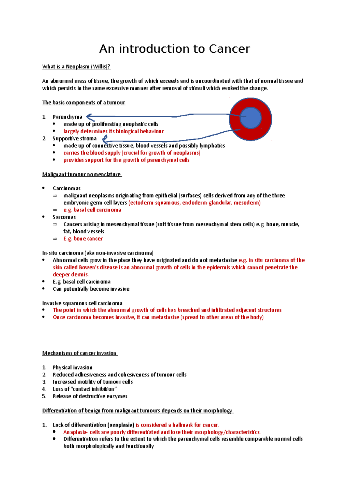 Introduction to Cancer-Biology of cancer - An introduction to Cancer ...