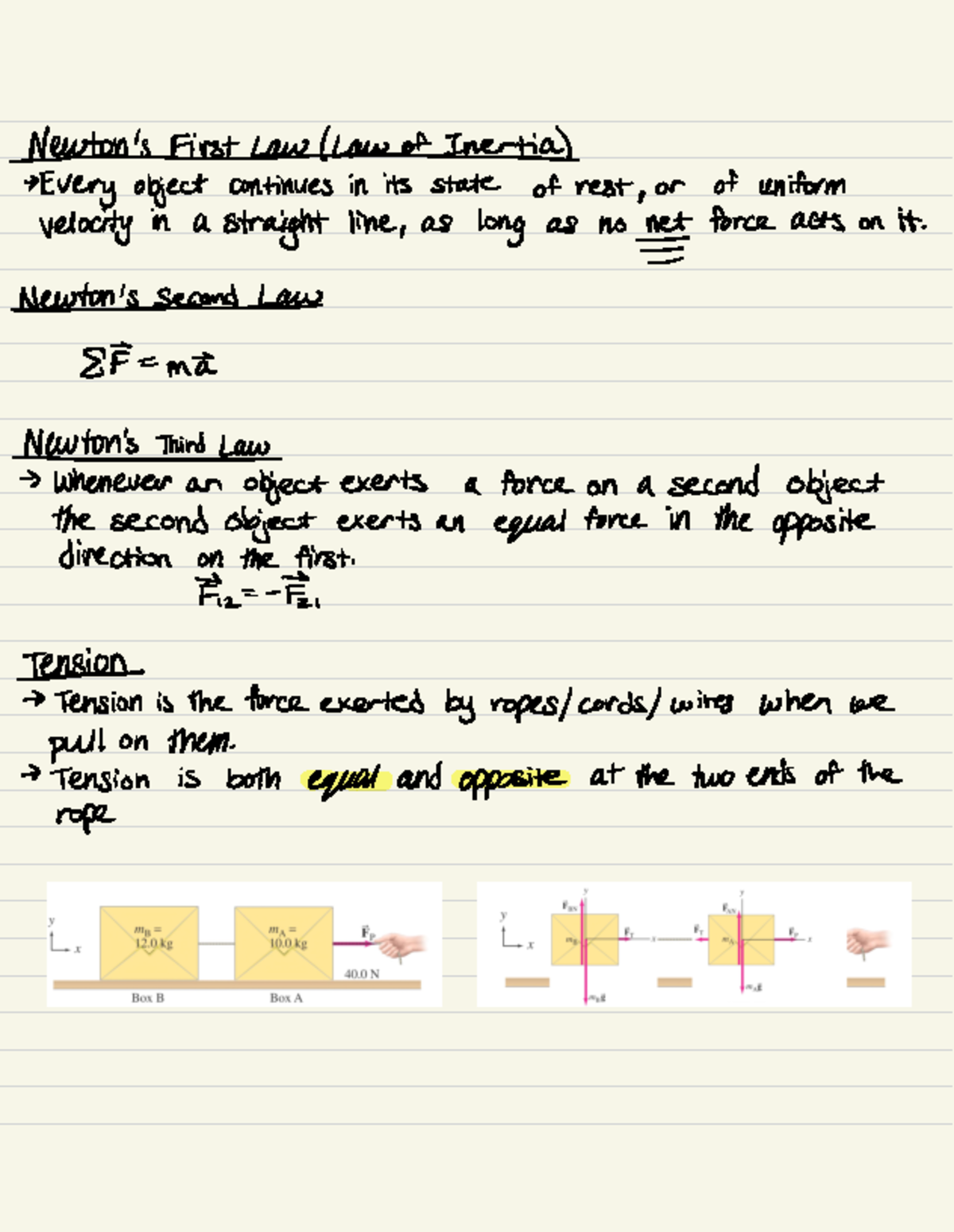 Newton’s Laws, Tension, and Friction - ####### Newtonlsfirstl ...