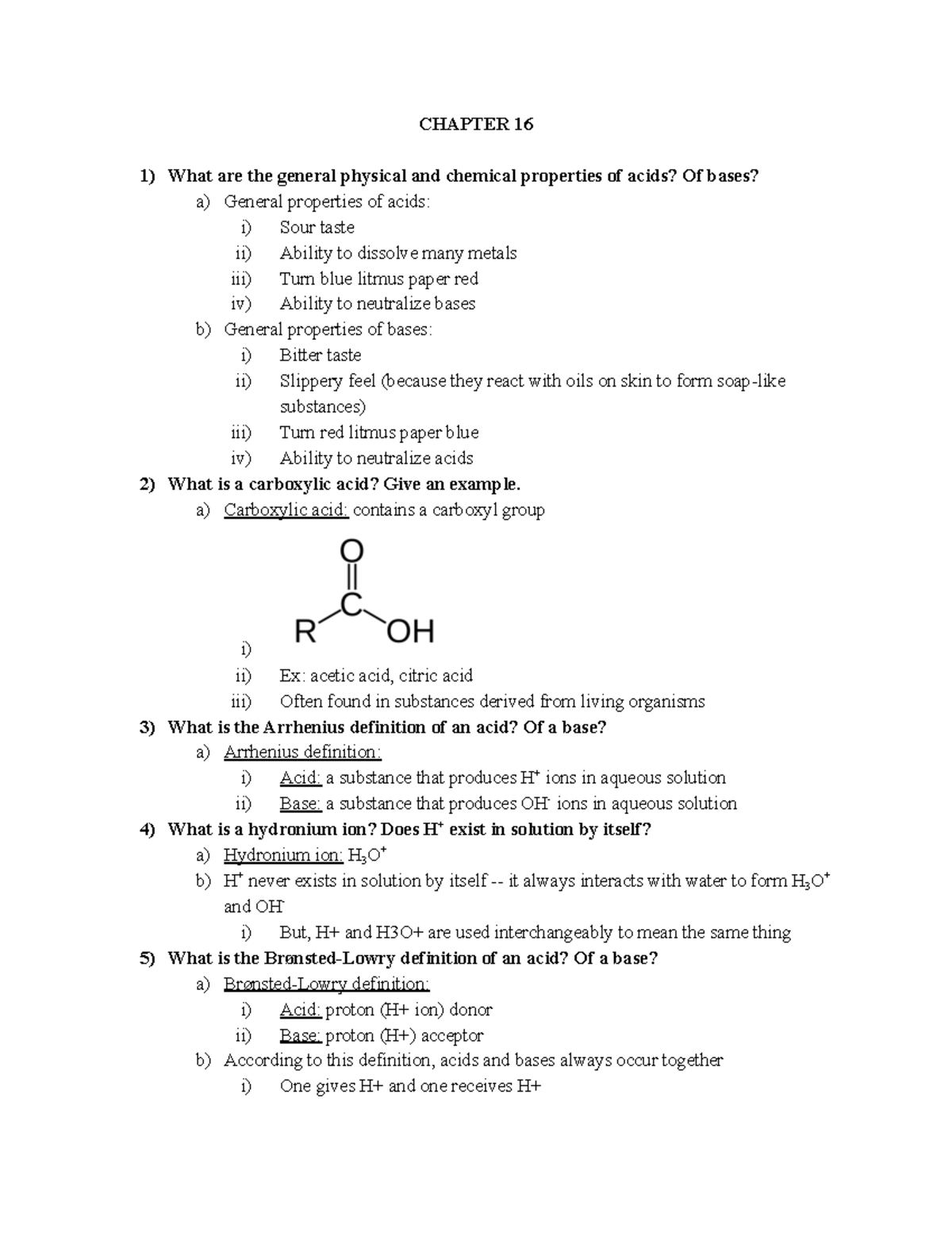 Textbook Chapter 16 Notes - CHEM 1602 - Vandy - Studocu