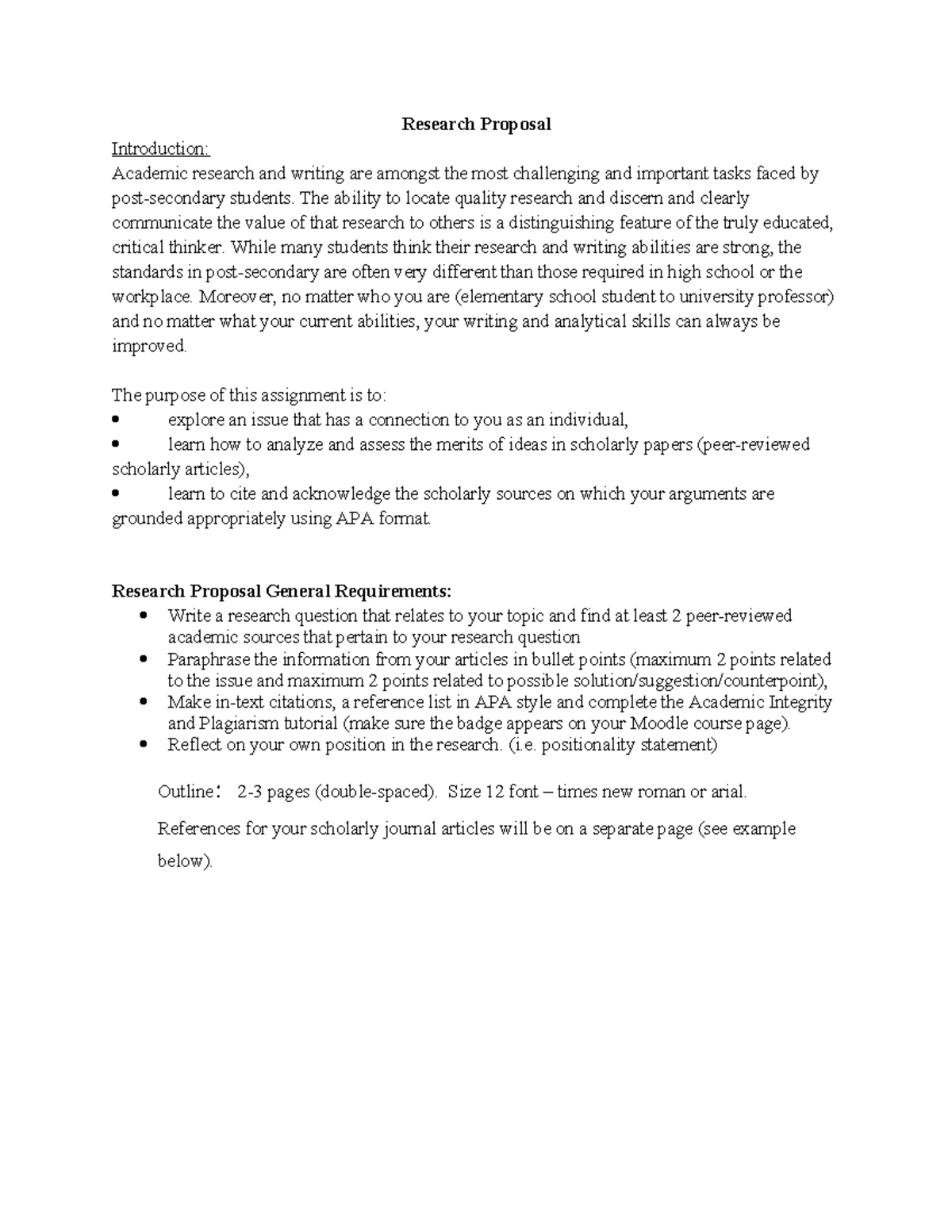 Research Proposal Assignment - Research Proposal Introduction: Academic ...