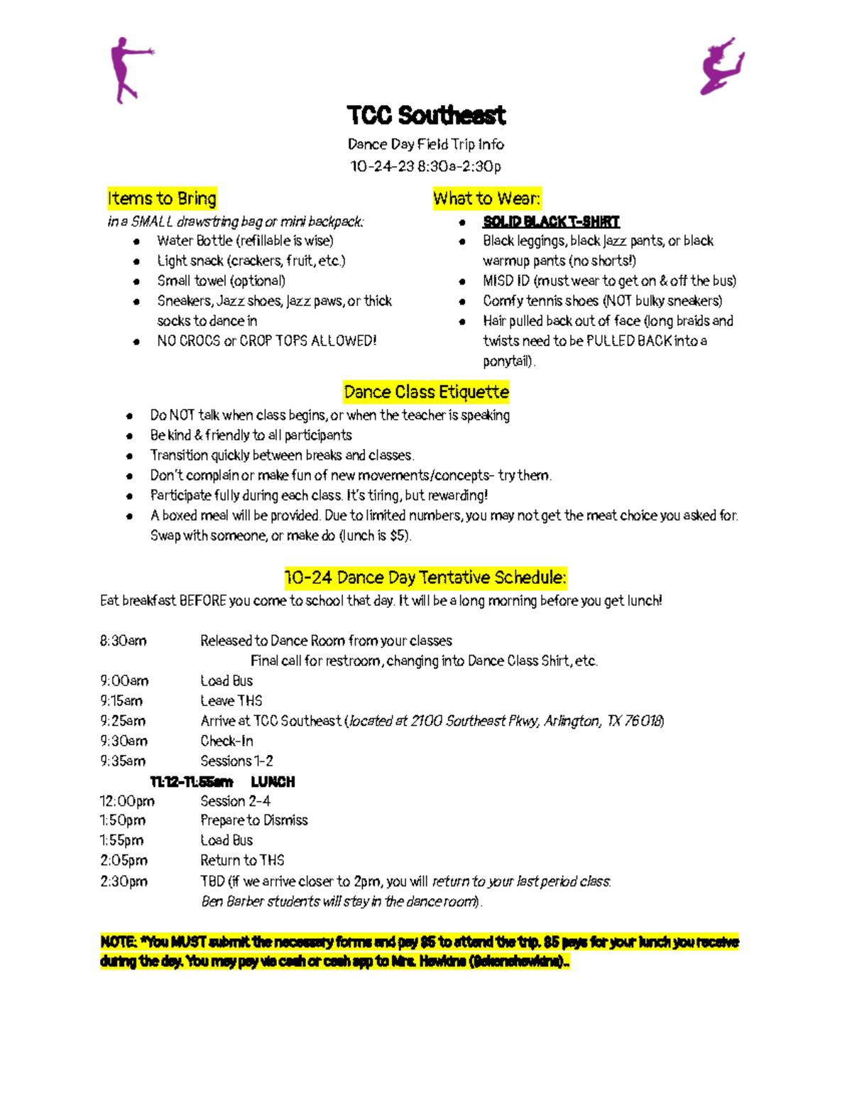 TCC Dance Day Mansfield Independent School District - TCC Southeast ...