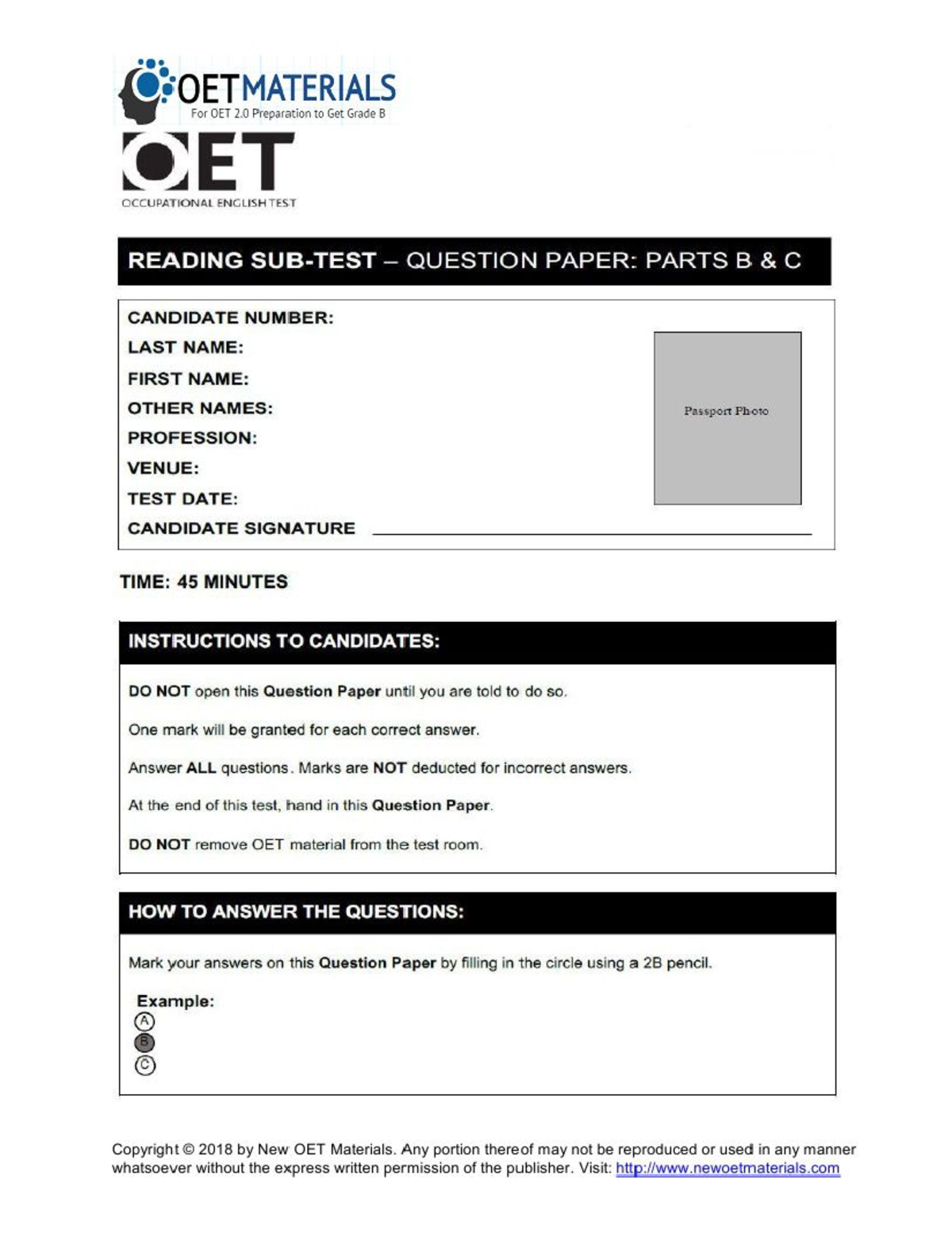 PART B C - Oet reading - OETMATERIALS For OET 2,0 Preparation to Get ...