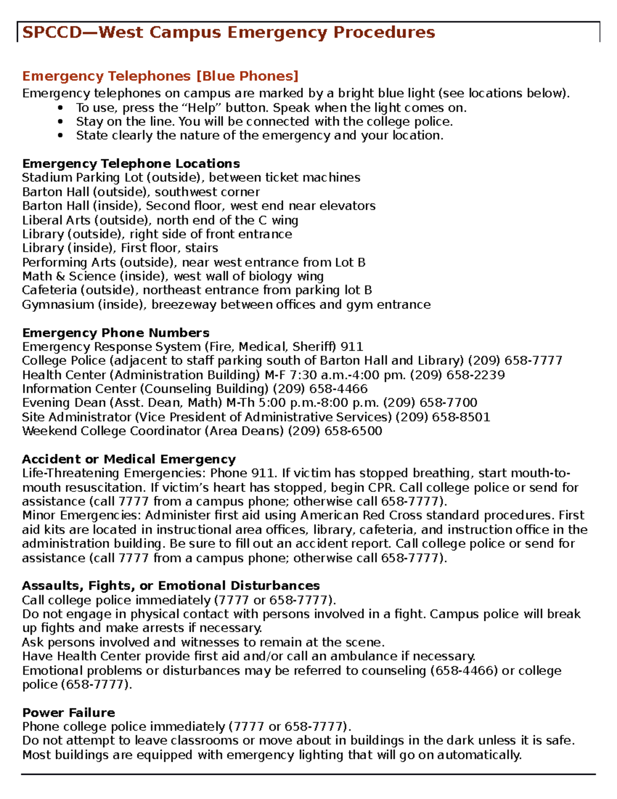 [CP]PP-W2-4 - powerpoint - SPCCD—West Campus Emergency Procedures ...